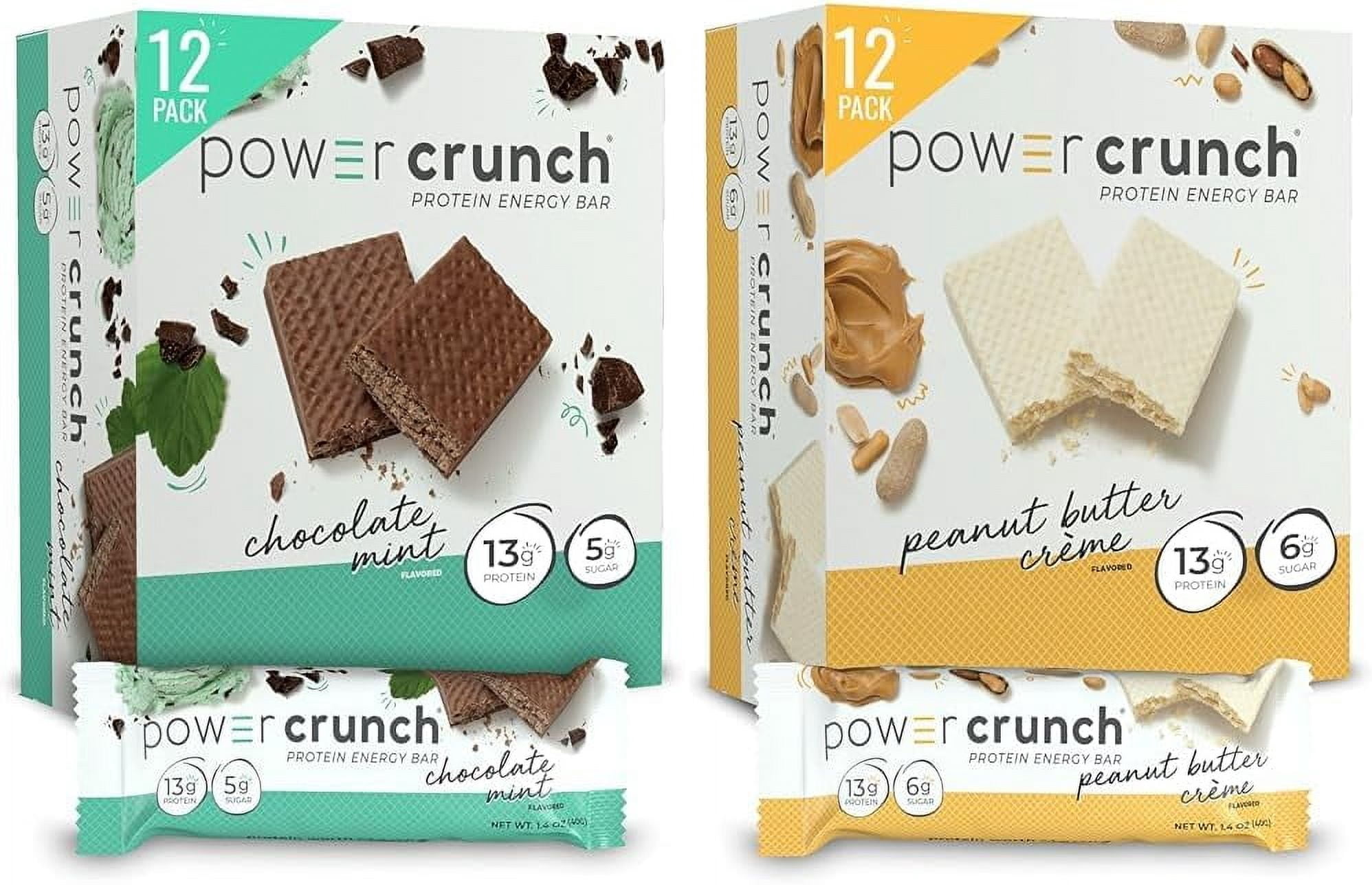 Protein Wafer Bars, High Protein Snacks, Chocolate Mint 1.4oz (12 Count ...