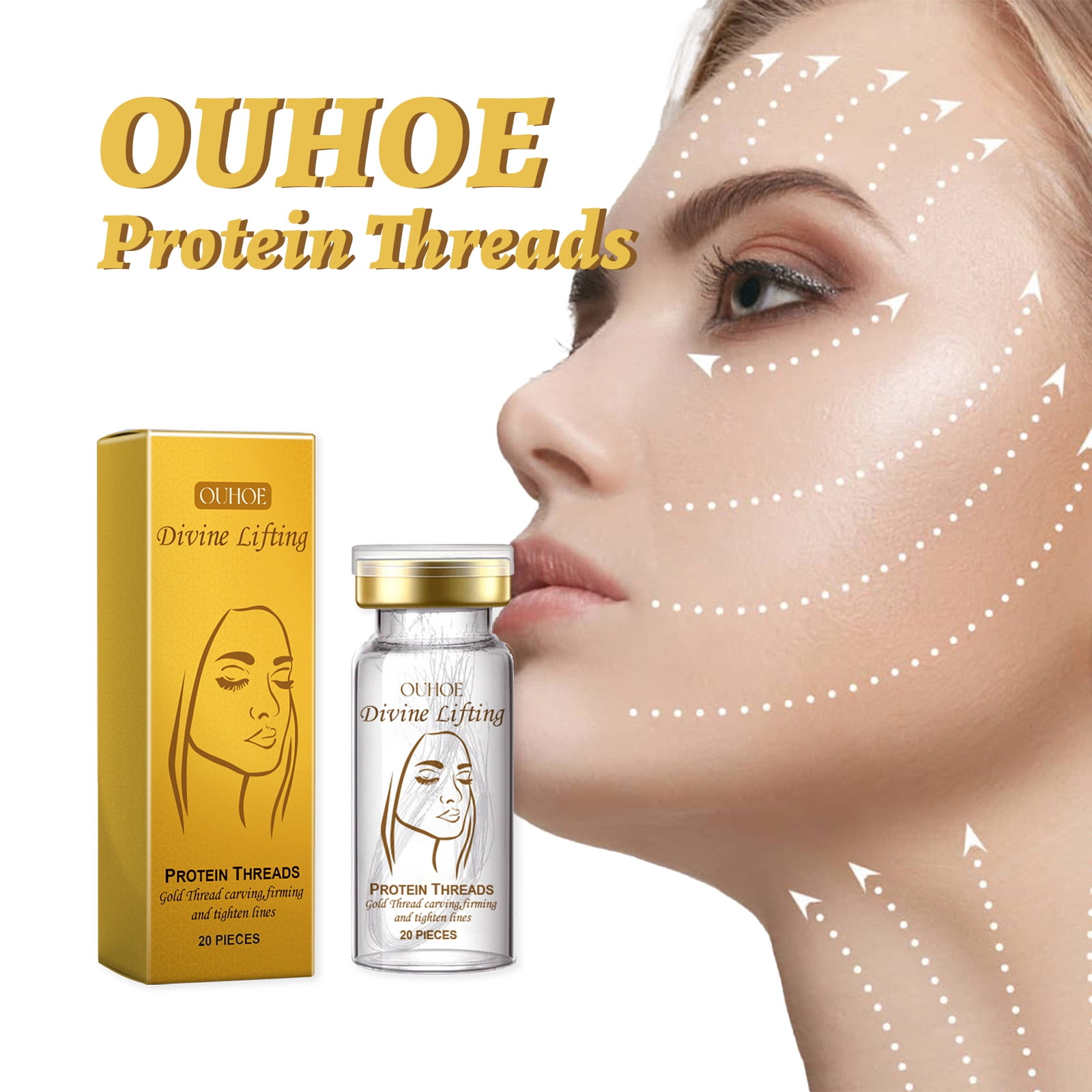Protein lifting thread, lightens wrinkles, lifts facial contours, anti ...