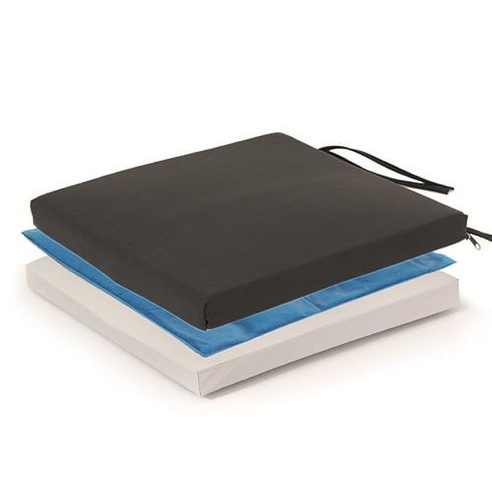 Protekt Breathable Gel Wheelchair Cushion with Straps - 18" x 18" x 3 ...