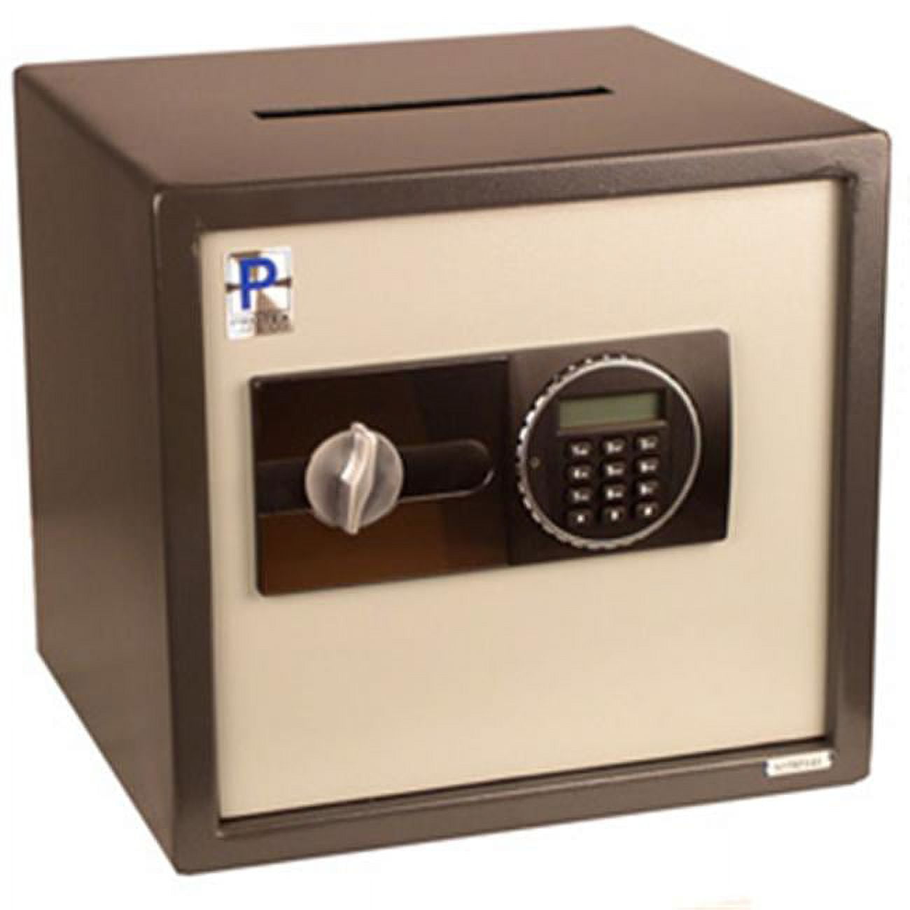 Protex Safe Top Loading Small Electronic Burglary Safe w/ Drop Slot - Black (14-1/8in. x 13in. x ...