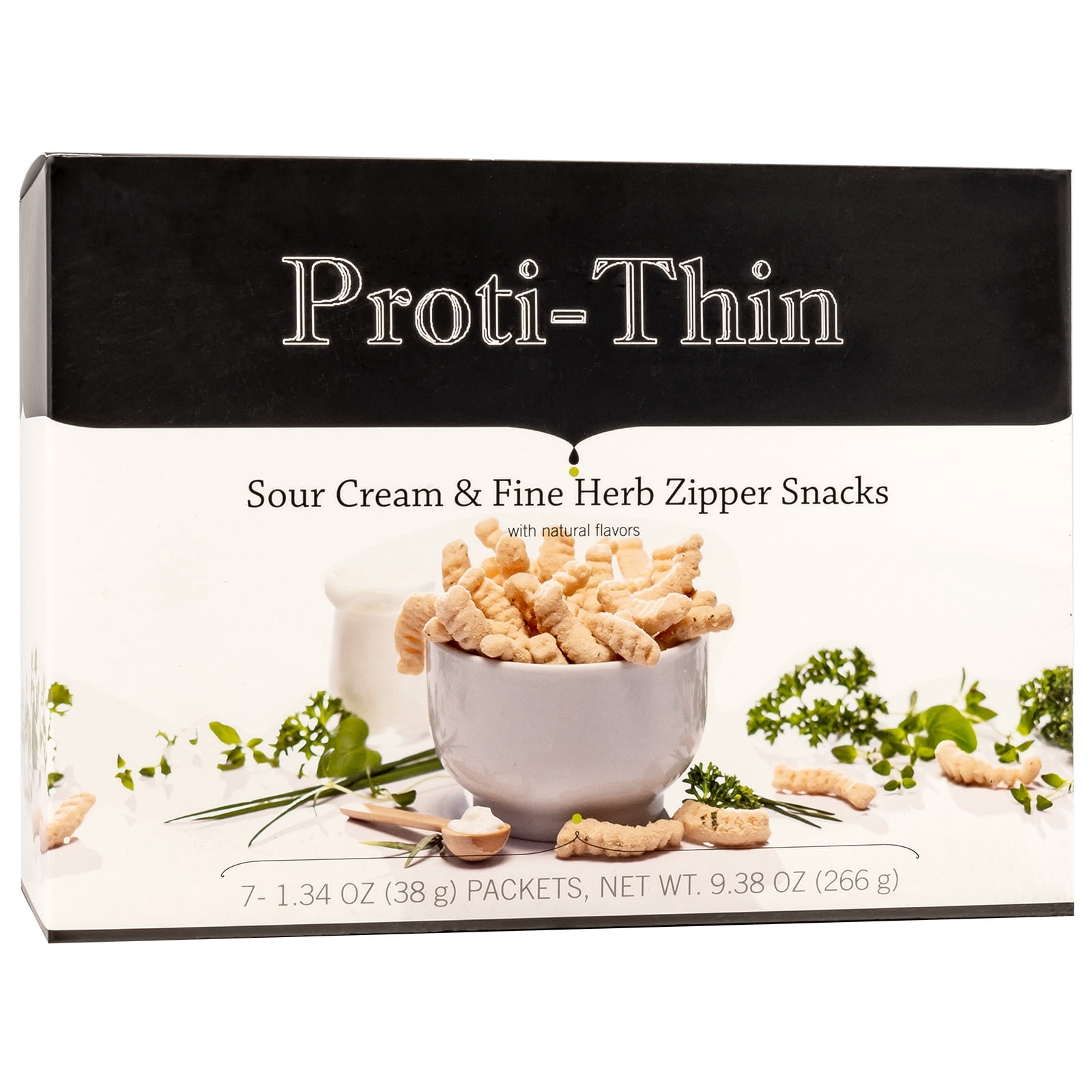 Proti-Thin Gluten-Free Sour Cream & Fine Herb Zipper Snacks - High ...
