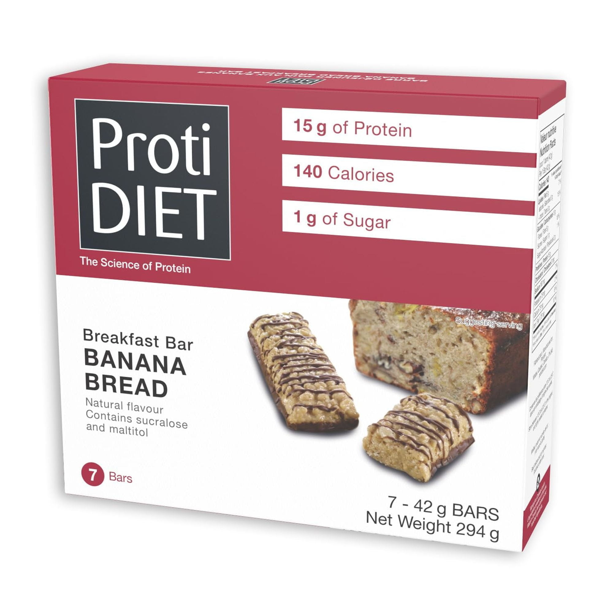 ProtiDIET Banana Bread Protein SBF3 Bar - Low Sugar High Protein Snacks ...