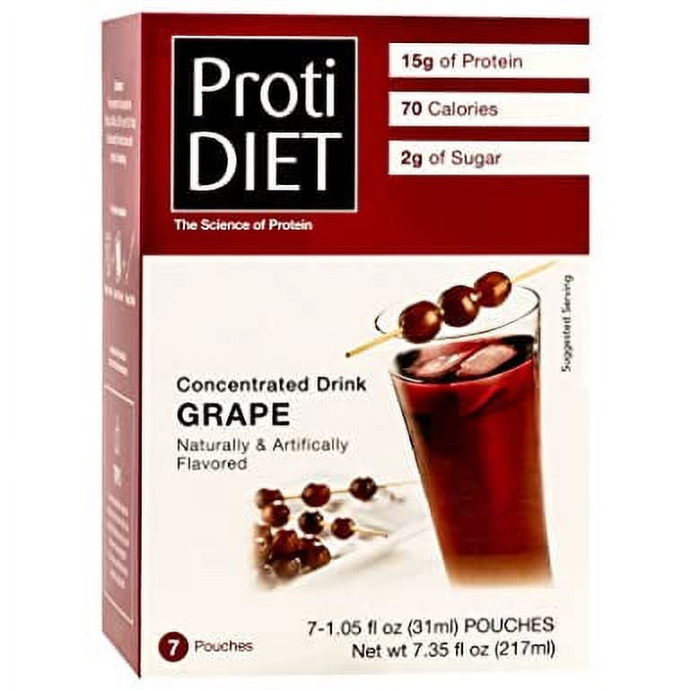 ProtiDiet High Protein Grape Liquid Concentrate, 15g Protein, Low ...