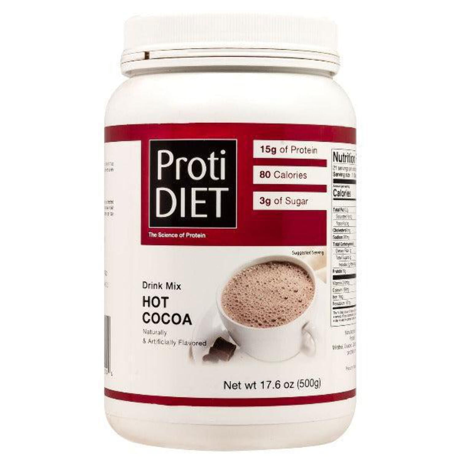 ProtiDiet - High Protein Drink Mix Hot Cocoa Jar - 17.6 oz - Walmart.com