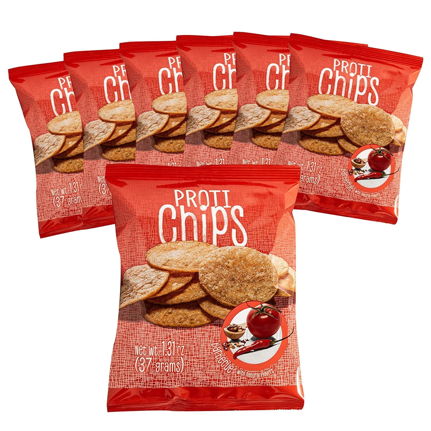 Proti Fit High Protein Barbecue Crispy Snack Chips, 7 Bags, 14g Protein ...