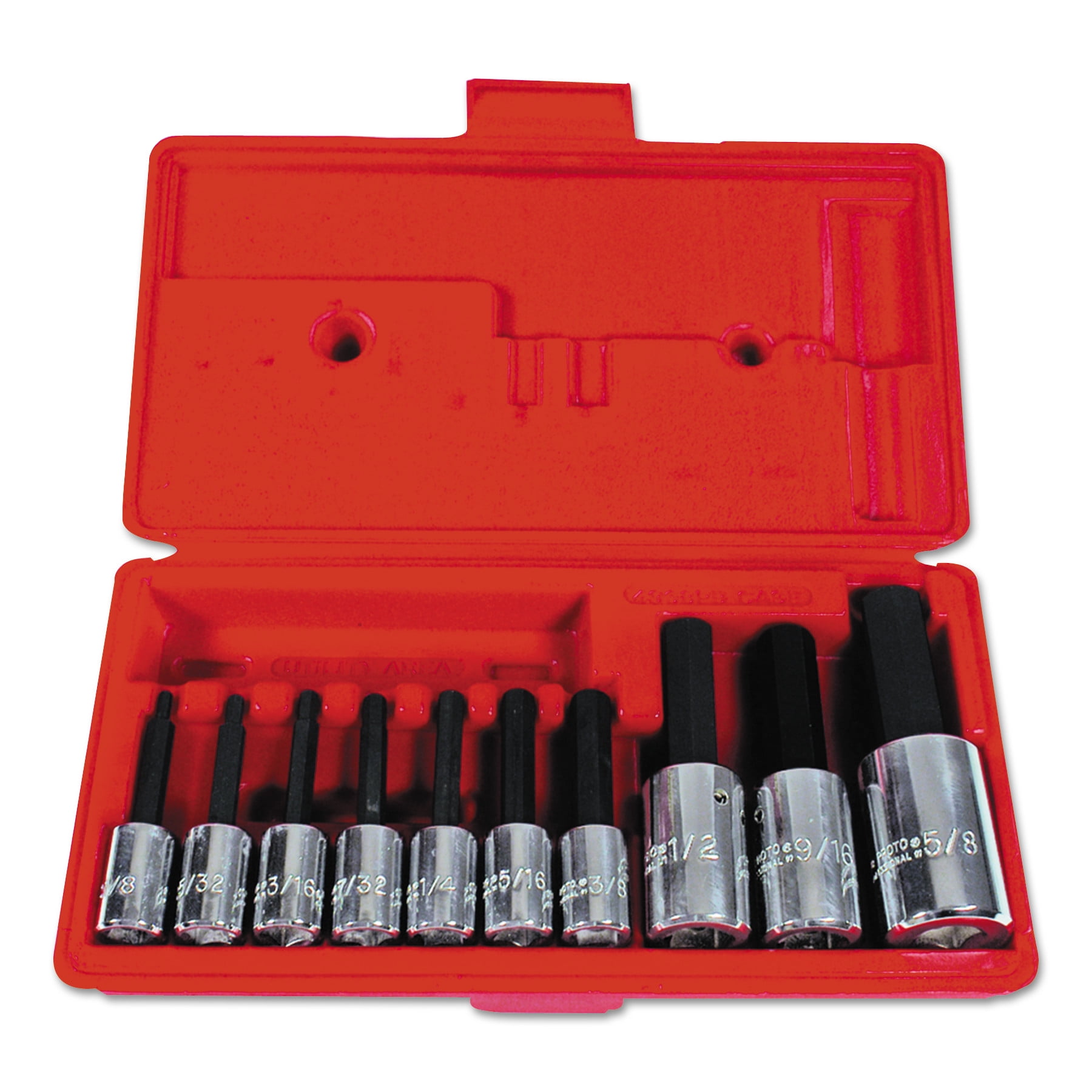 Proto 10 Piece Hex Bit Socket Sets, 3/8 in-1/2 in, SAE, w/Box - Walmart.com