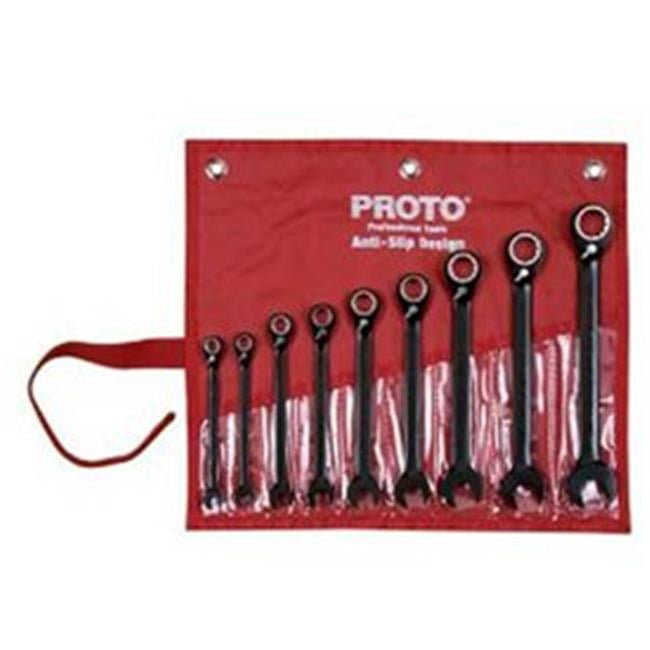 Proto 9 Piece Full Polish Combination Reversible Ratcheting Wrench Set ...