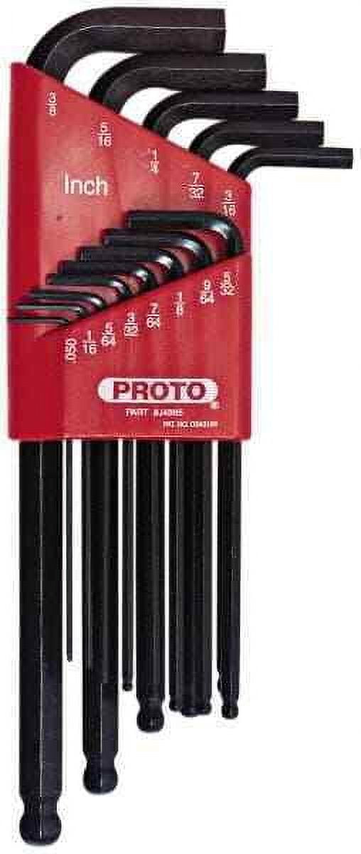Proto J4995 13 Piece Carbon Steel Hex Key Set, L-Key Ball End, 0.05" to ...