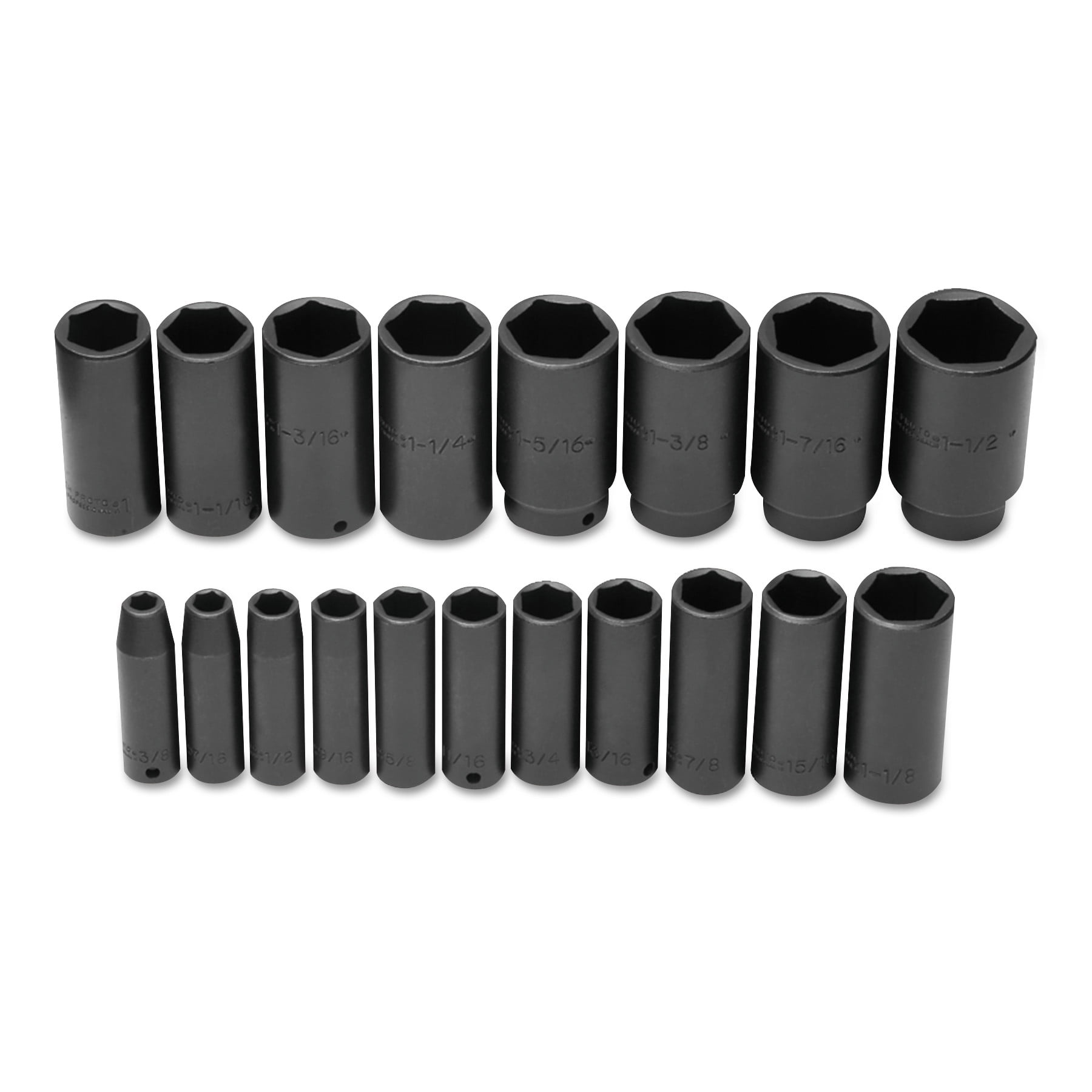 Proto Torqueplus 19 Piece Deep Impact Socket Sets, 1/2 in, 6 Point ...
