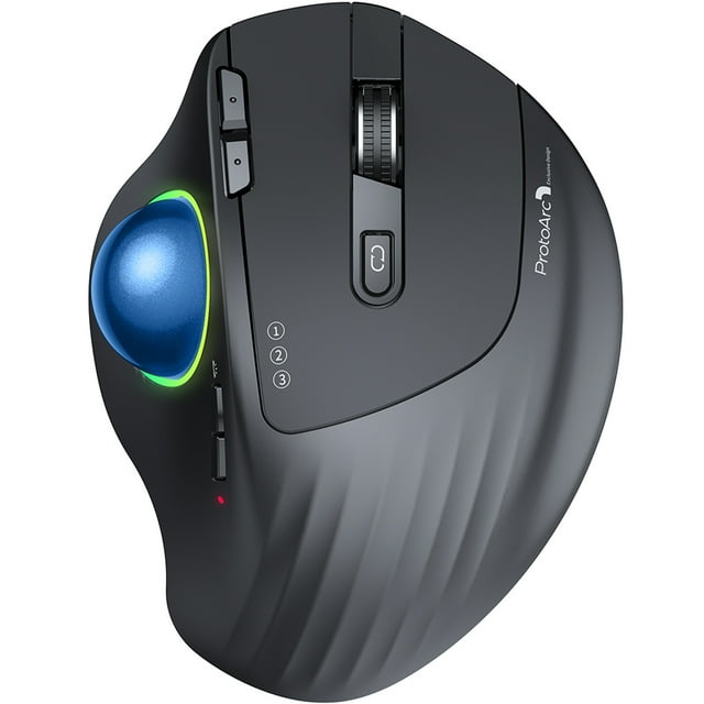 ProtoArc Wireless Bluetooth Trackball Mouse, Ergonomic, Rechargeable, 3 ...