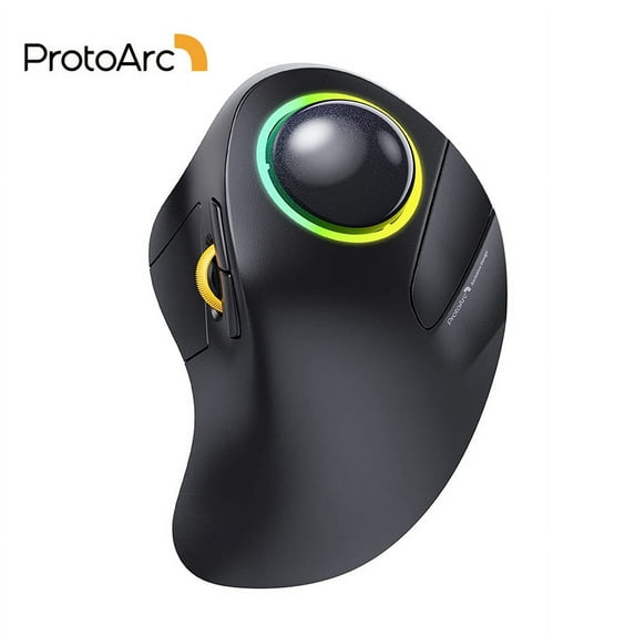 ProtoArc Wireless Index Finger Trackball Mouse Rechargeable RGB ...