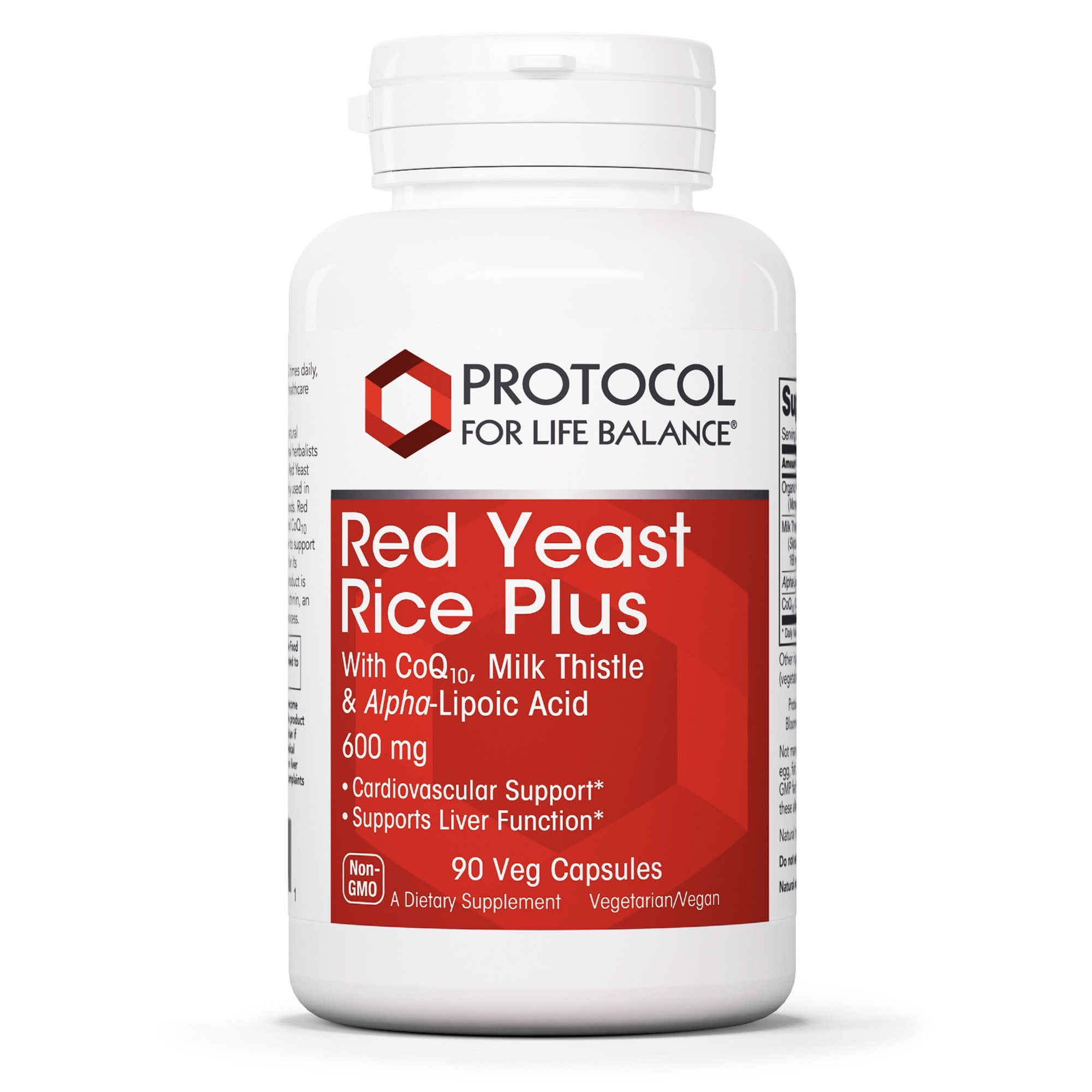 Protocol Red Yeast Rice Plus 600mg - ALA, CoQ10 - Heart, Liver - 90 Veg ...