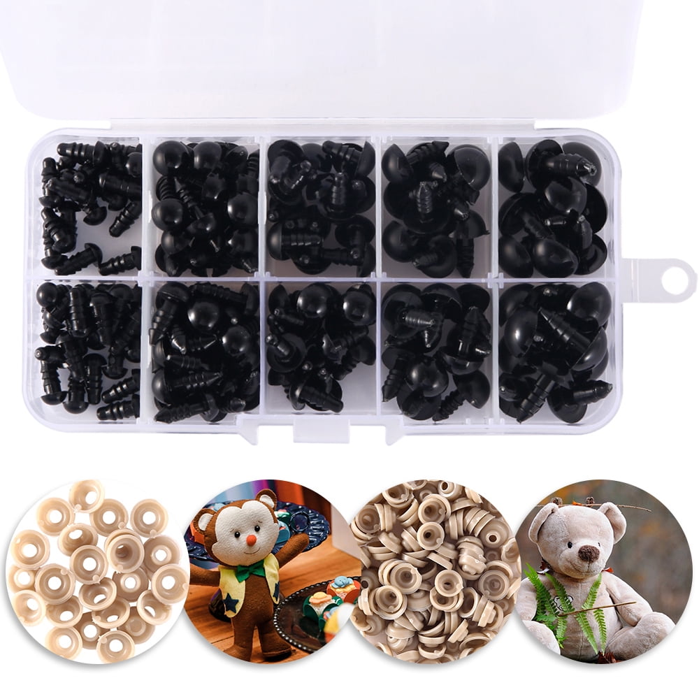 Protoiya 1040/752/150 PCS Colorful/Black Plastic Safety Eyes and Noses ...