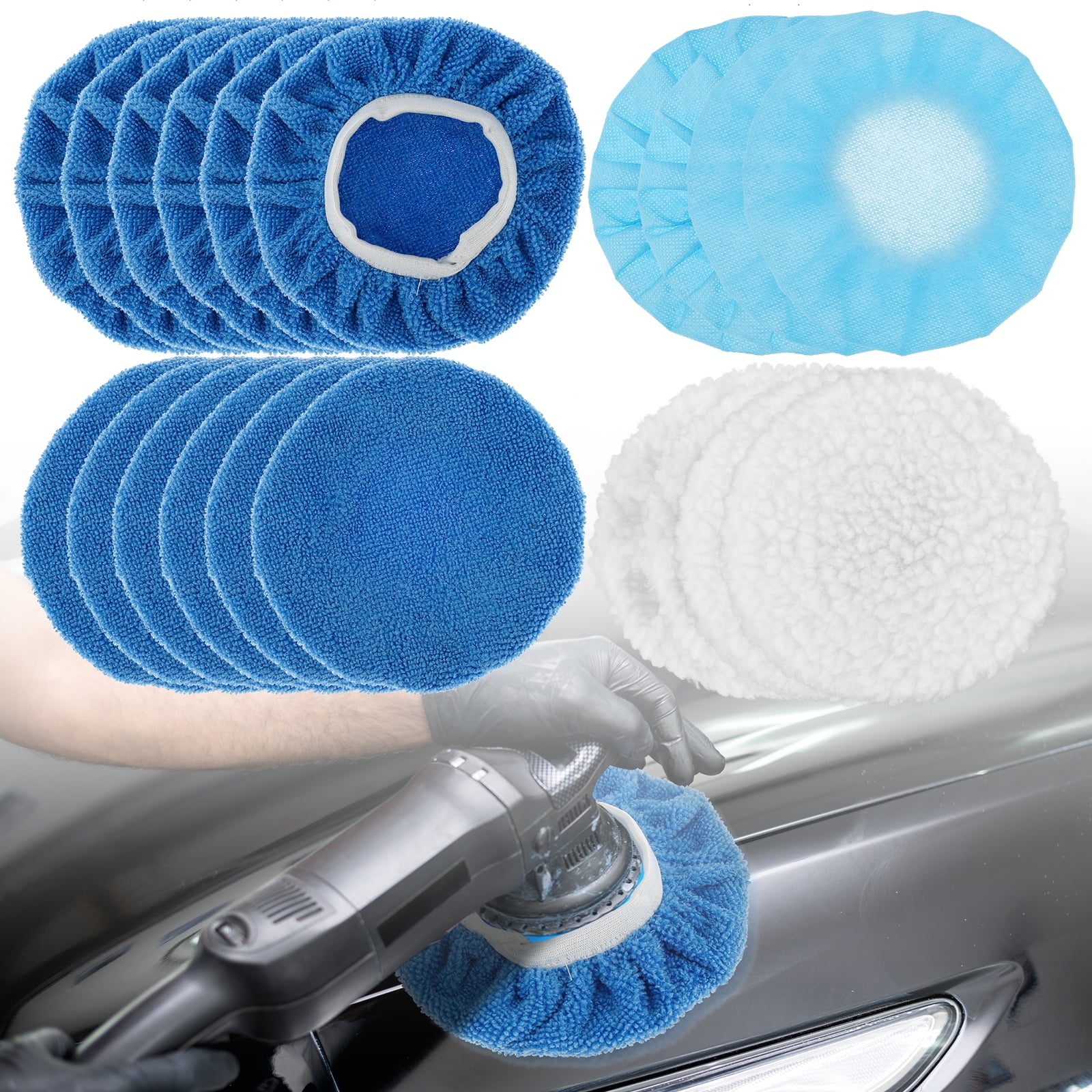 Protoiya Auto Detailing Set: 20Pcs 5-6inch Car Polisher Bonnets ...