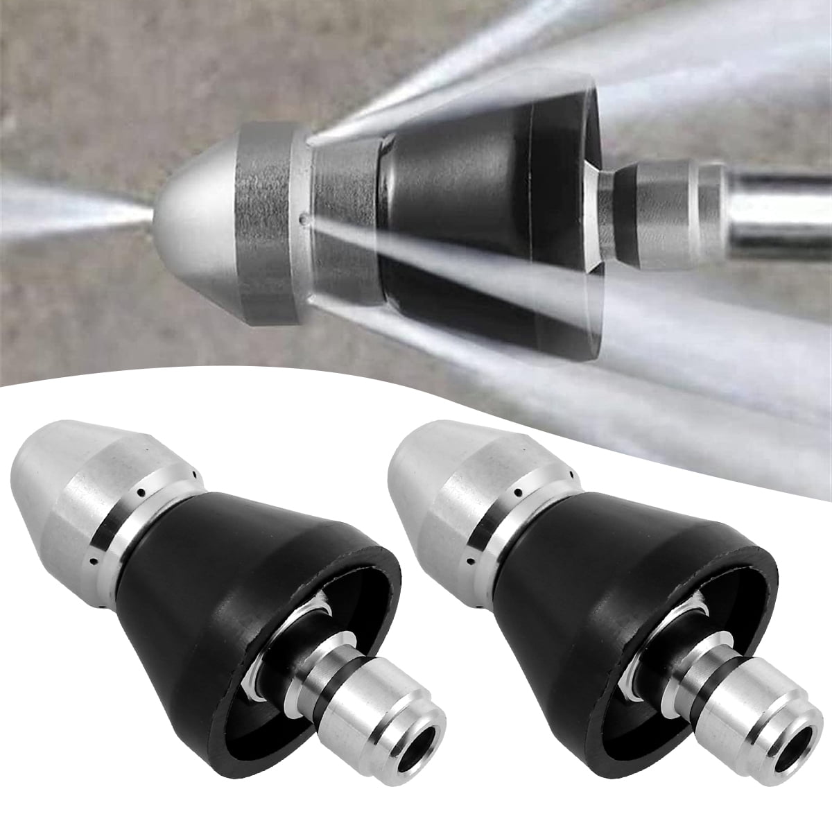 Protoiya 2Pcs Sewer Jetter Nozzle,Stainless Steel Drain Cleaner Nozzle ...