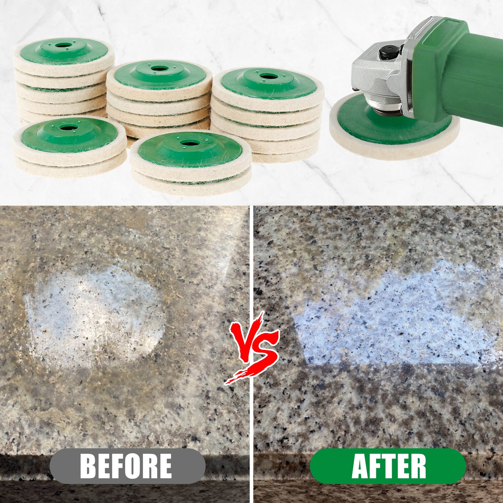 Protoiya 4inch/5inch Polisher Wool Polishing Pads Angle Grinder Wheels ...