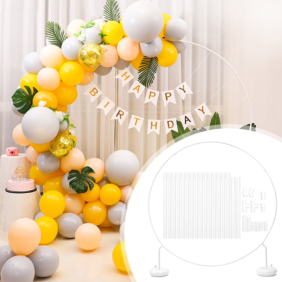 Protoiya Balloon Column Stand Round Circle Frame Balloon Arch Stand Kit ...