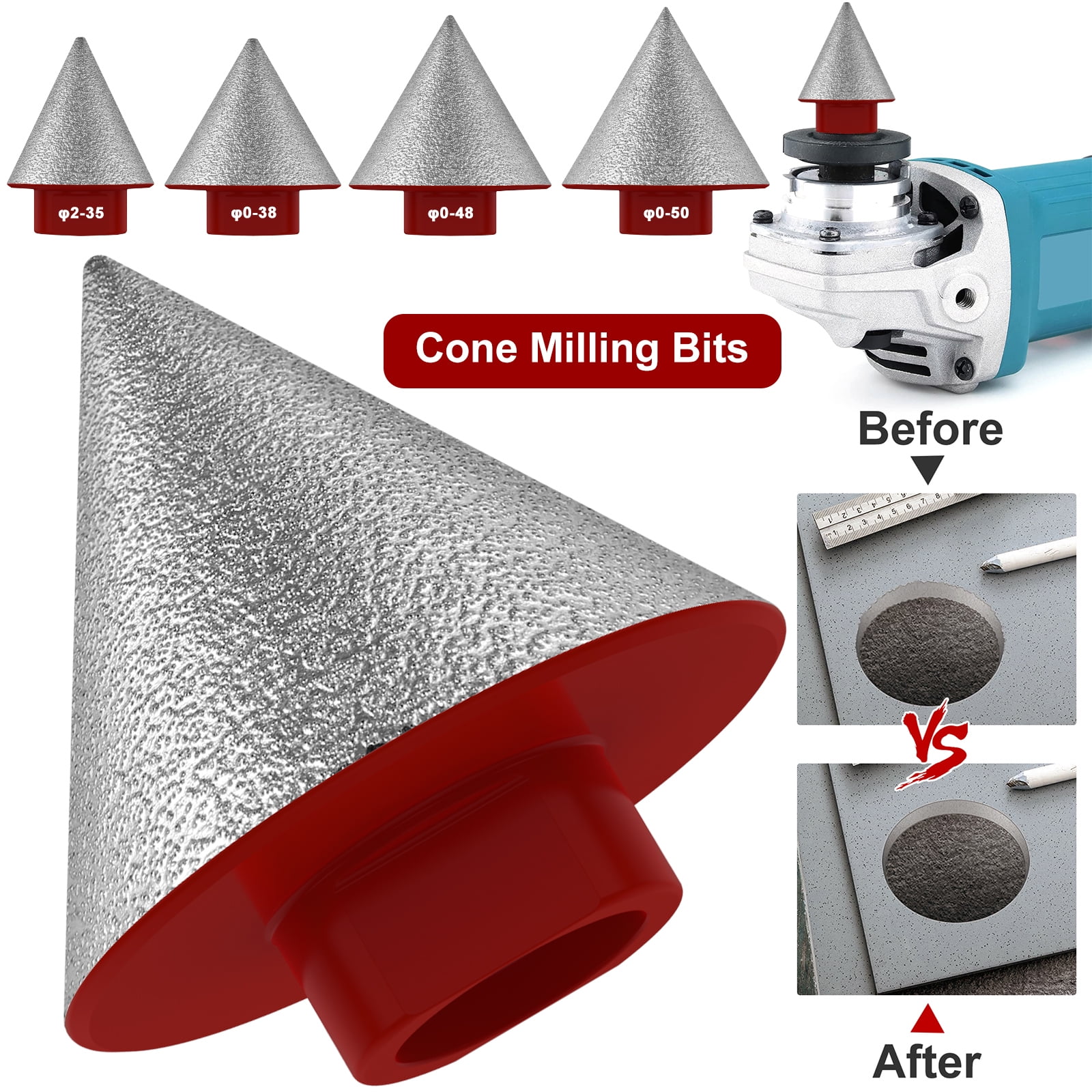 Protoiya Diamond Beveling Chamfer Bit Professional Cone Milling Bits ...