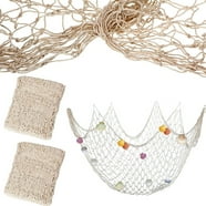 2Mx1M Modern Nautical Ocean Theme Fishing Net, Beachy Seaside Shell ...