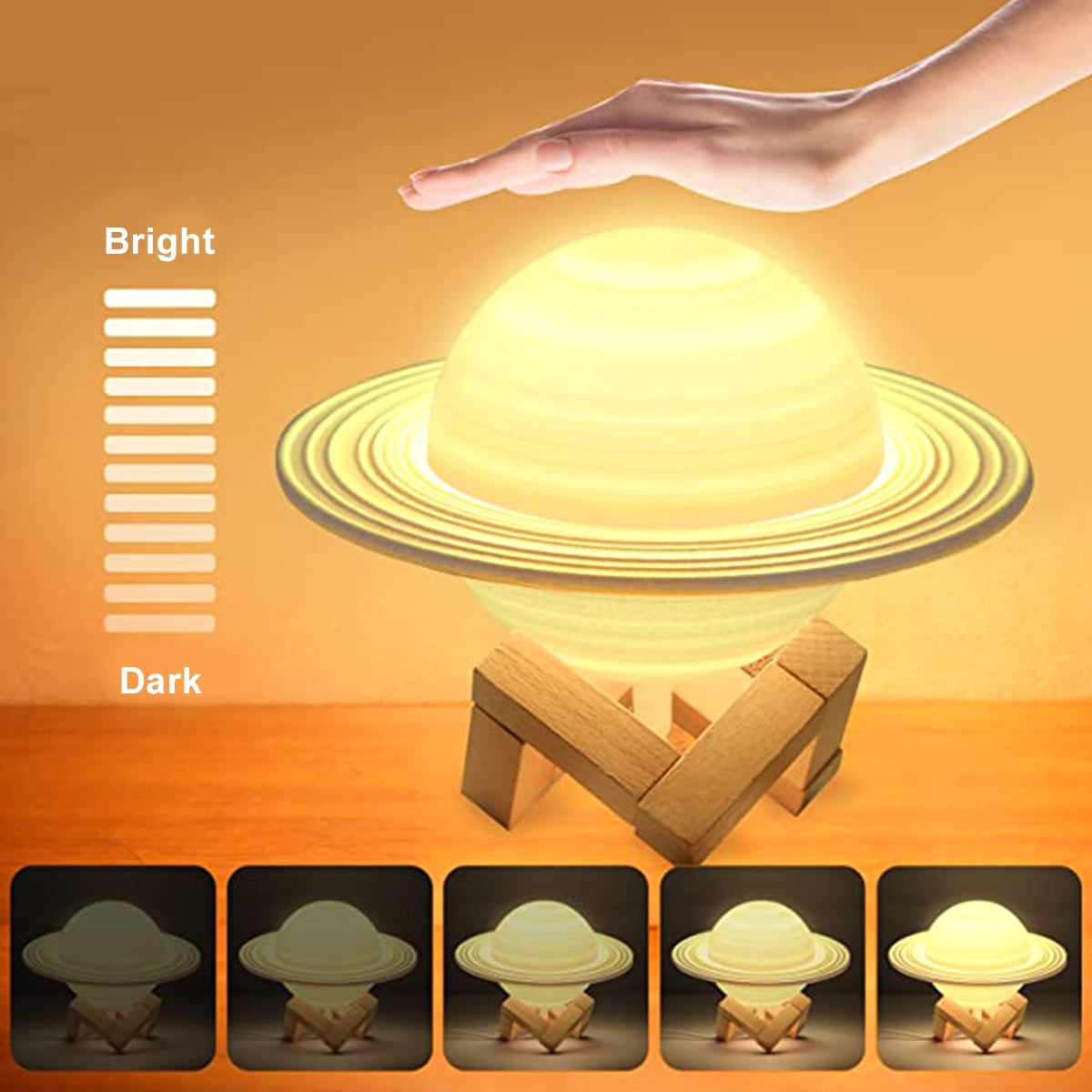 Protoiya LED Saturn Lamp 16 Colors Galaxy Planet Lamp with Stand 3D ...