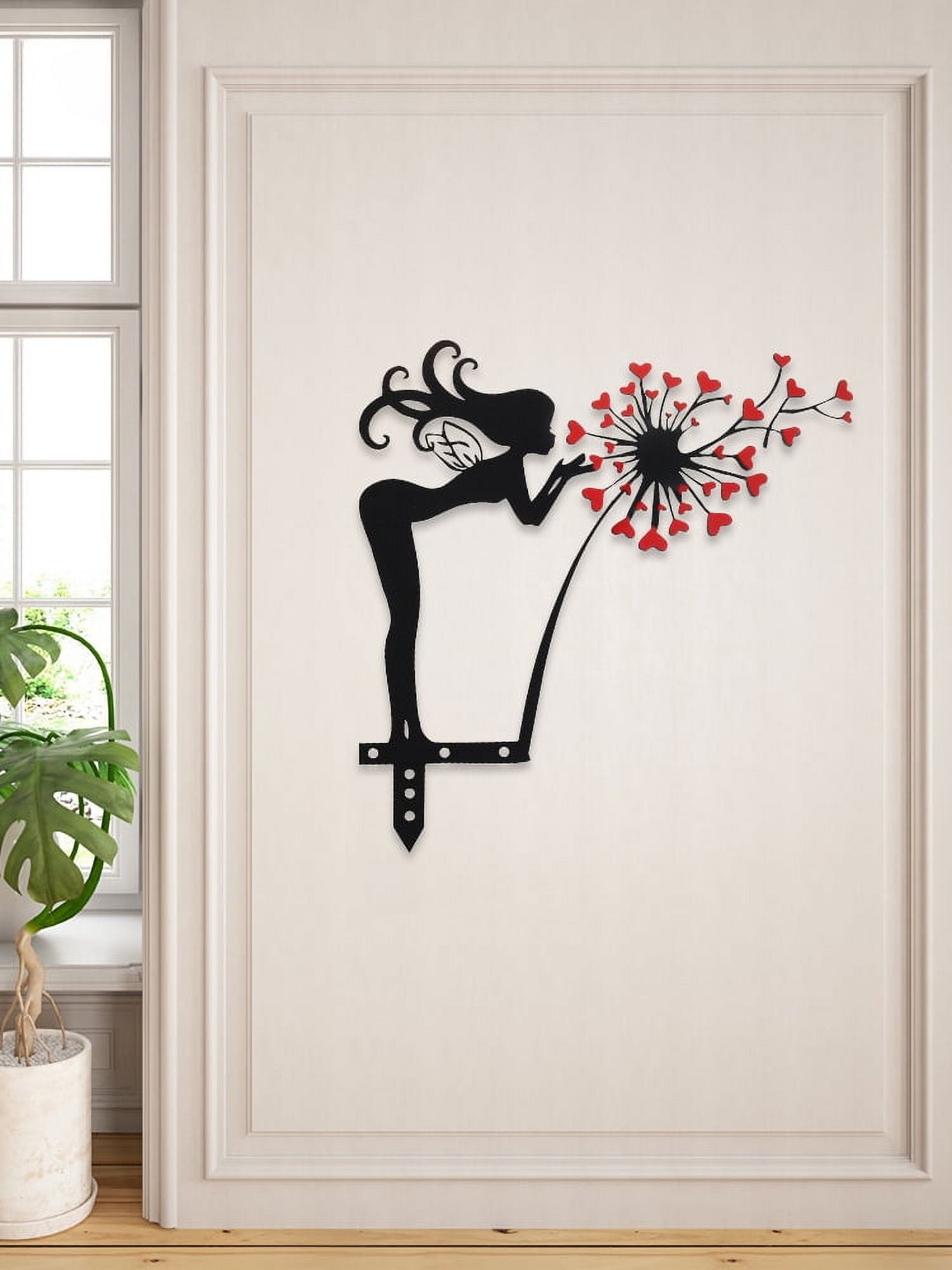 Protoiya Metal Wall Decor, Metal Fairy Silhouette Hanging Branch ...