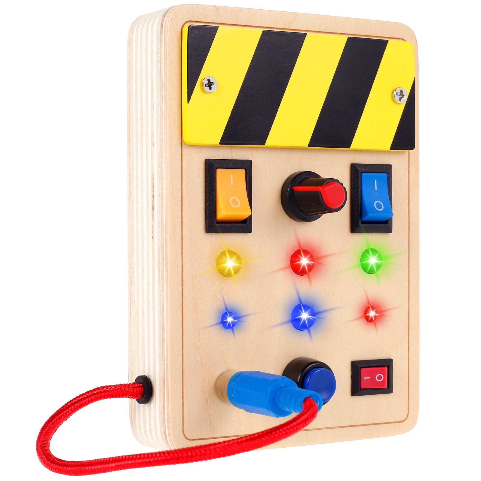Protoiya Montessori Busy Board Switch Wooden Sensory Toys Portable ...
