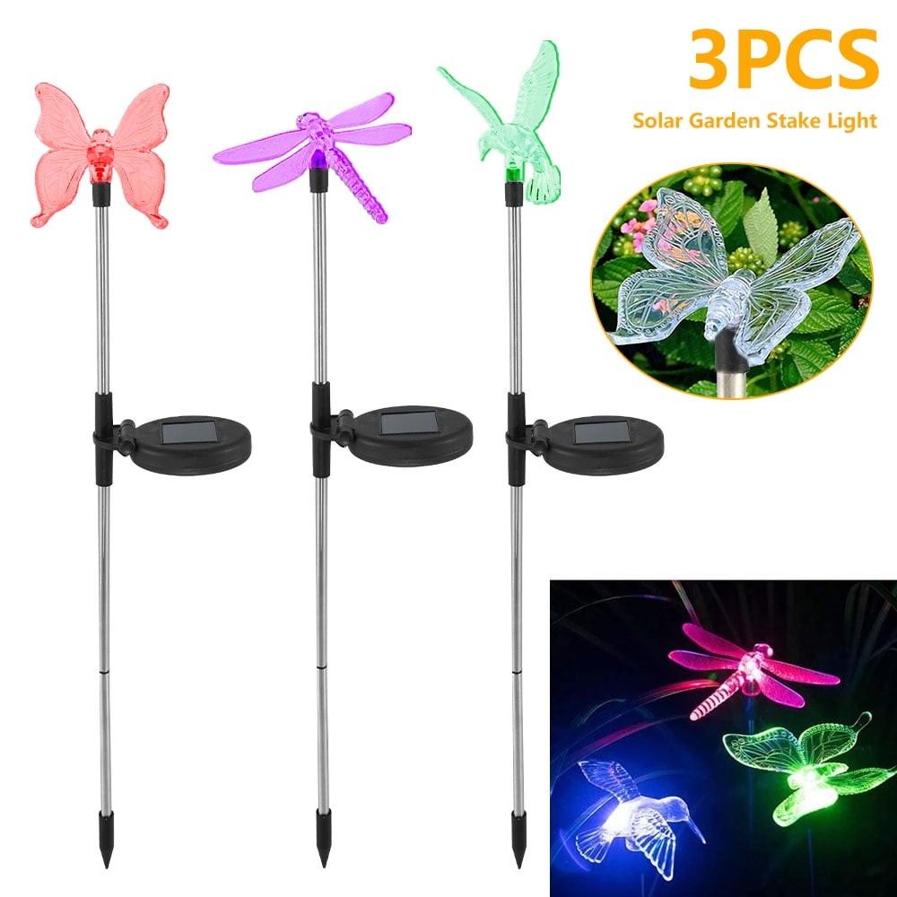 Protoiya Solar Garden Lights,3pcs Butterfly Solar Garden Light ...