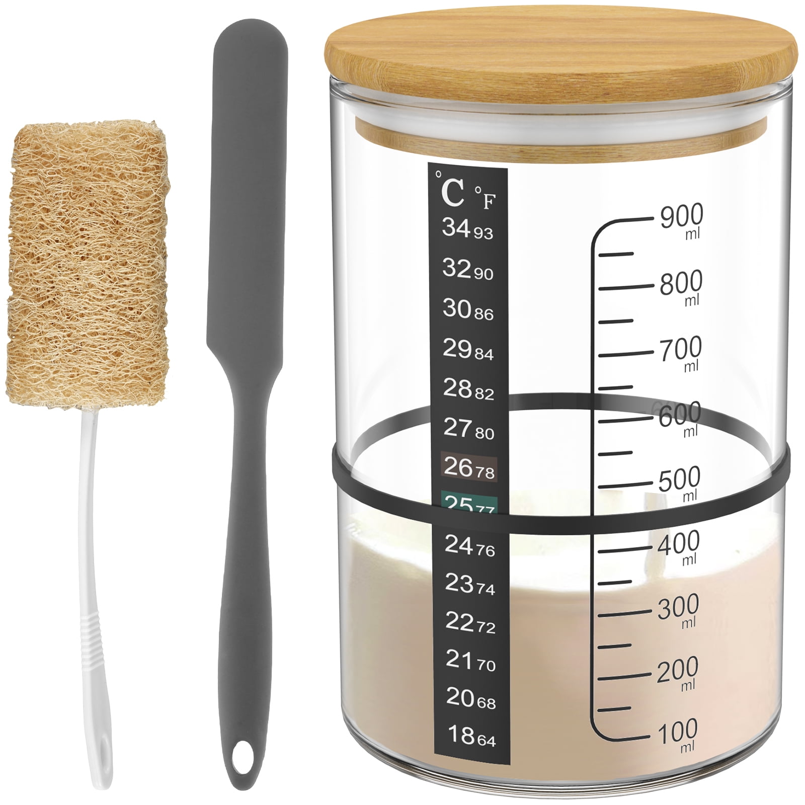 Protoiya Sourdough Starter Jar Kit with Lid Sourdough Starter Container ...