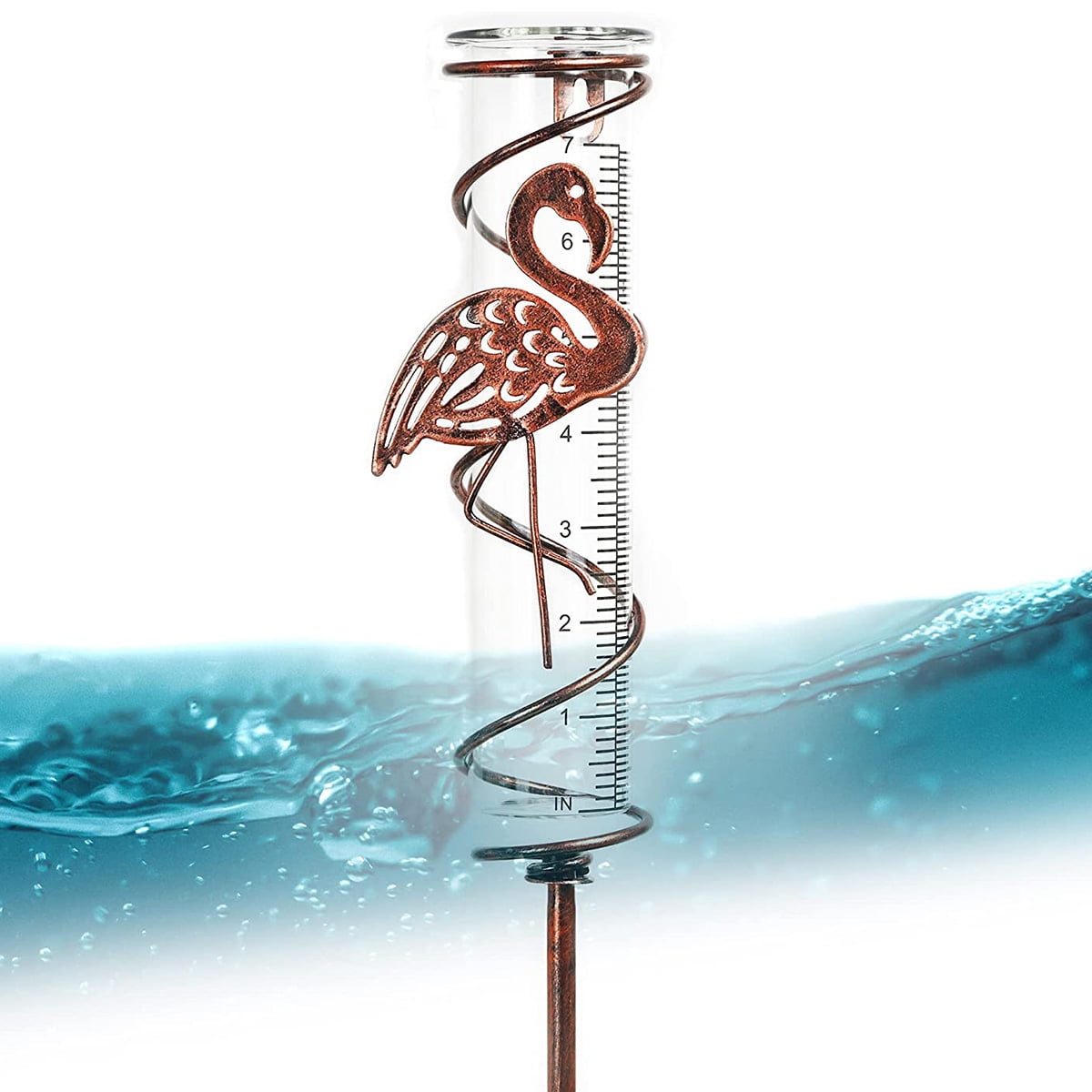 Protoiya Spiral Rain Gauge,Garden Rain Water Meter Measuring with Metal ...