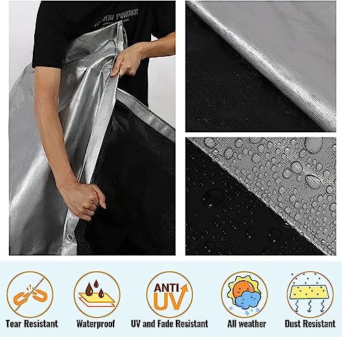 Protol 16x20 Feet Super Heavy Duty Reversible Tarp 10 Mil - Waterproof ...