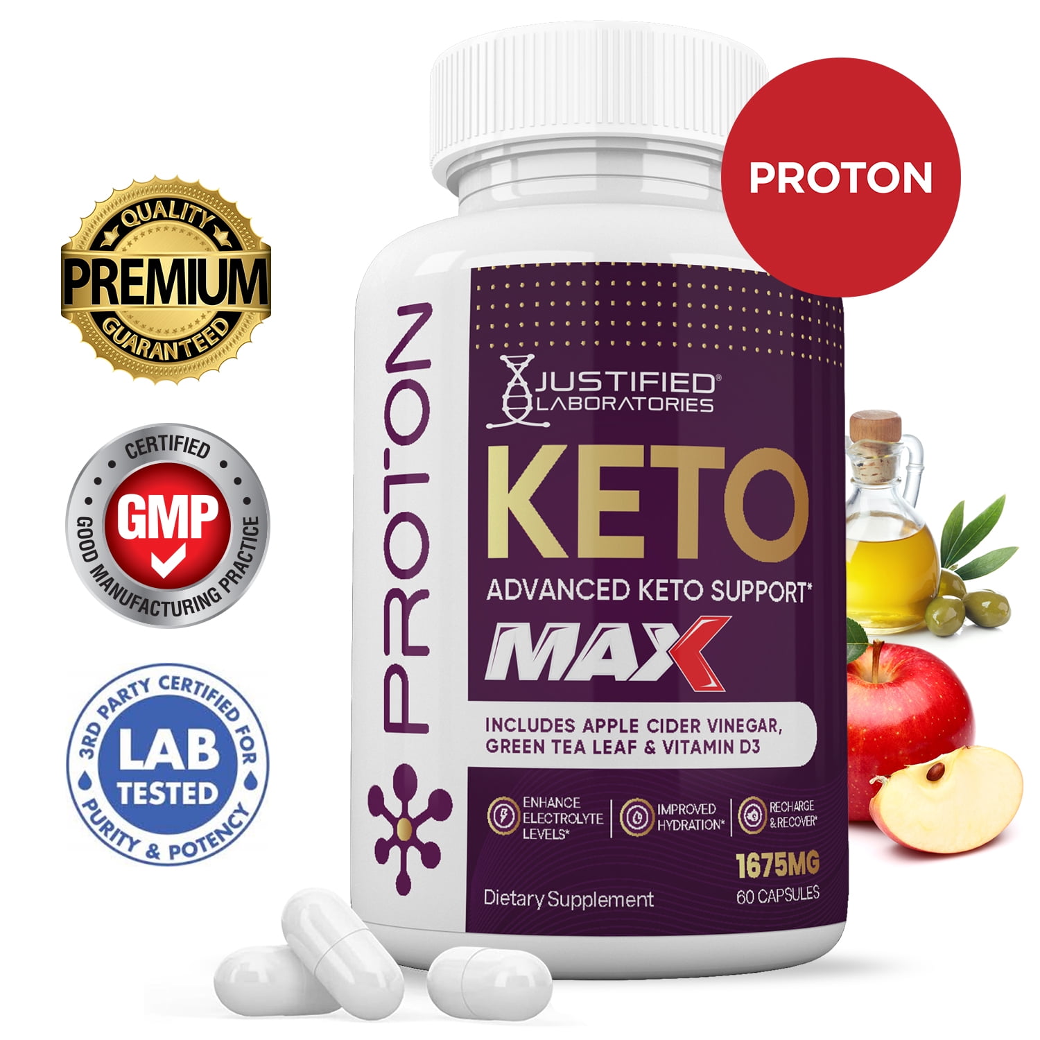 Proton Keto ACV Extreme Pills 1675mg Alternative to Gummies Dietary ...