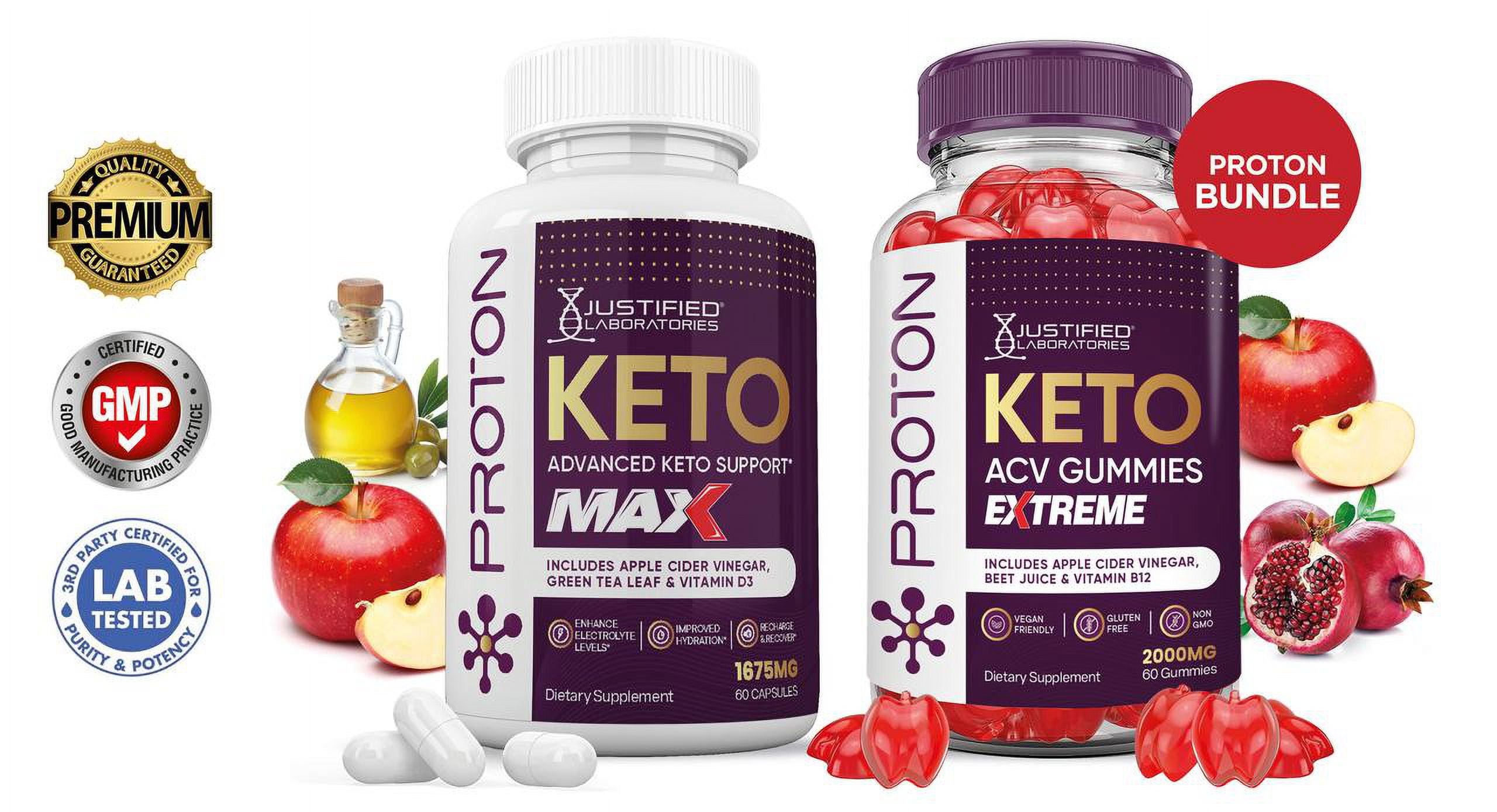 Proton Keto Acv Gummies 1000mg And Keto Acv Pills 1275mg Bundle