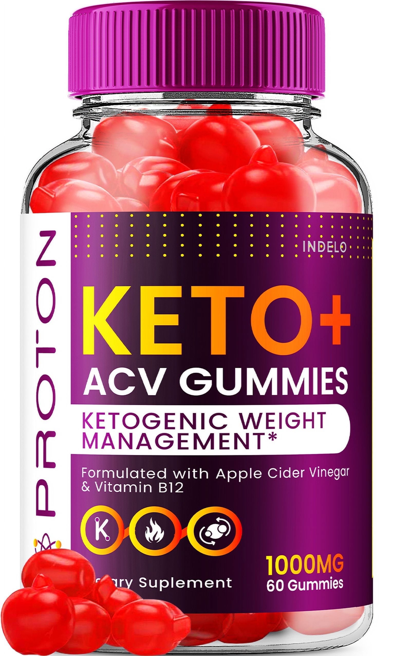 Proton Keto ACV Gummies, Weight Loss Supplement 1000MG, Folic Acid Beet ...