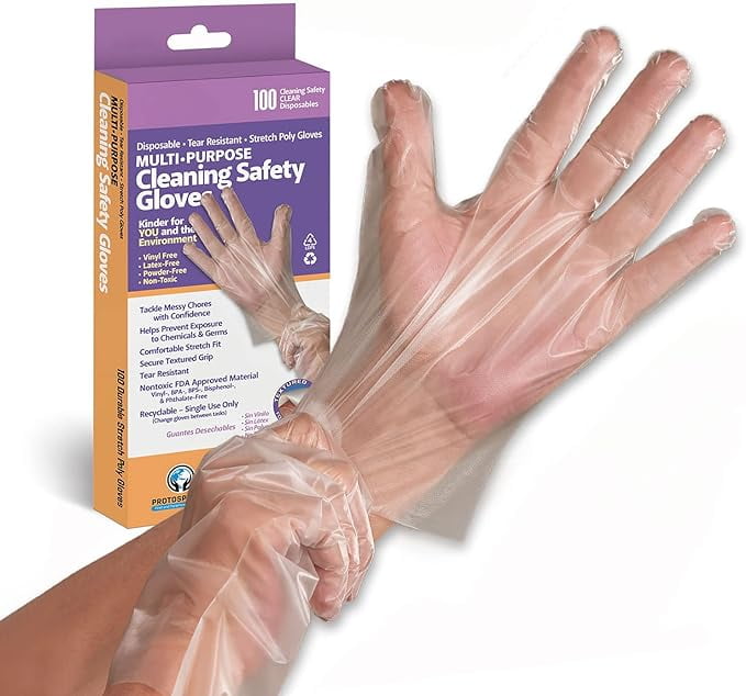 Protospheric Premium Disposable StretchCleaning Safety Gloves, Nitrile ...