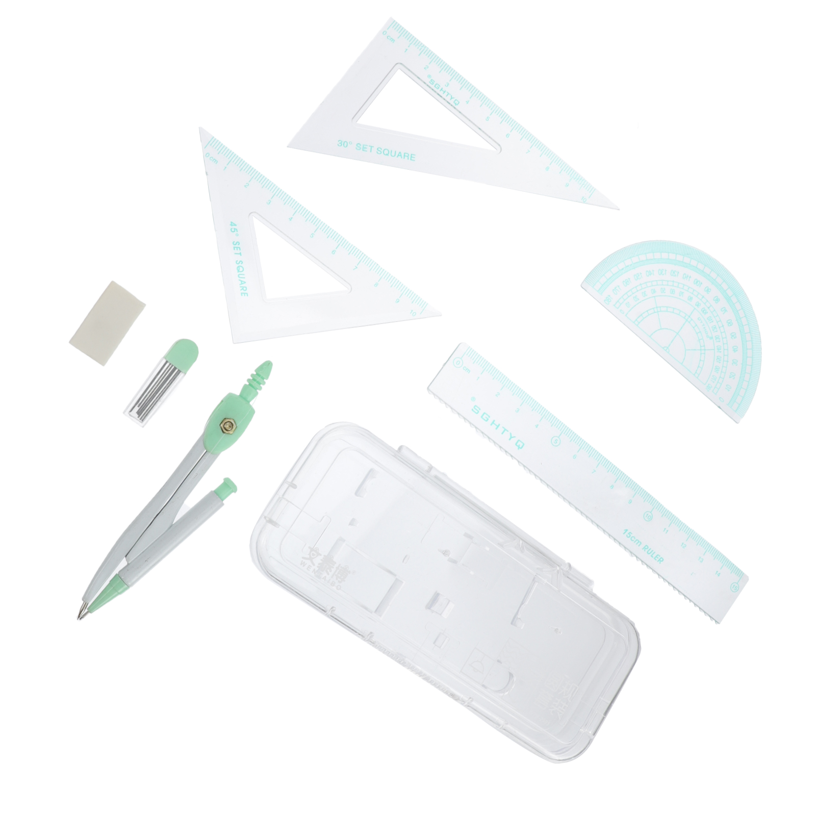 Protractor Measuring Template Ruler Math Compass Drawing Kit Compass ...