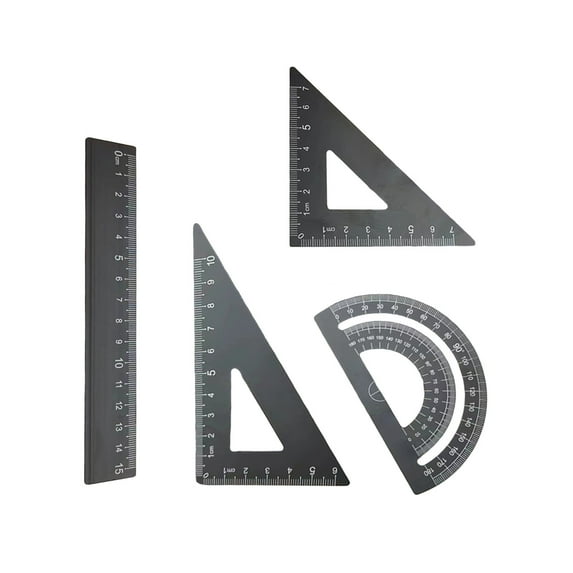 Protractor Metal Stationery Ruler Set Multi-functional Drawing Ruler ...