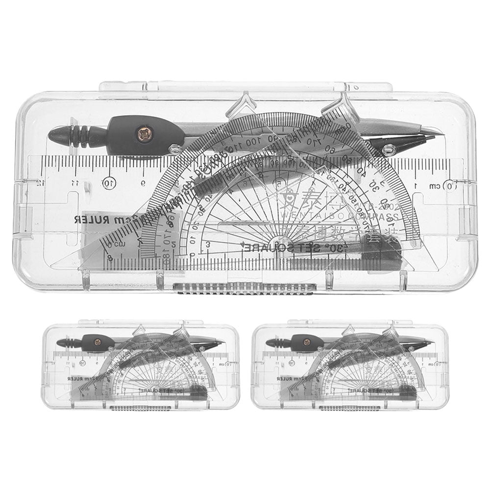 Hemoton Geometry Compass and Protractor Set for Drawing with Triangle ...