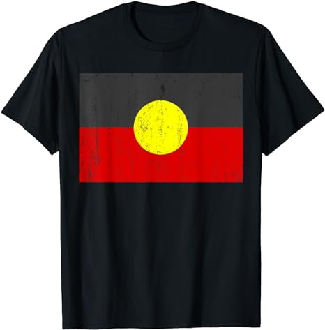Proud Aboriginal Indigenous Black Red Yellow Australia Flag T-Shirt ...