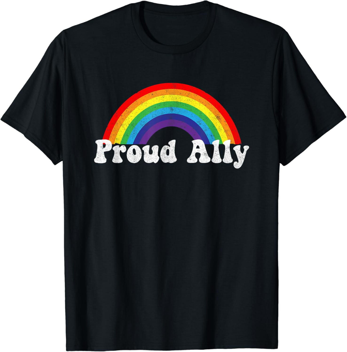 Proud Ally Pride Gay LGBT Day Month Parade Rainbow T-Shirt - Walmart.com