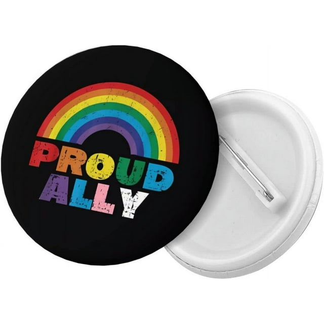 Proud Ally Pride Month Lgbtq Pins Round Button Brooches Clothes Pin ...