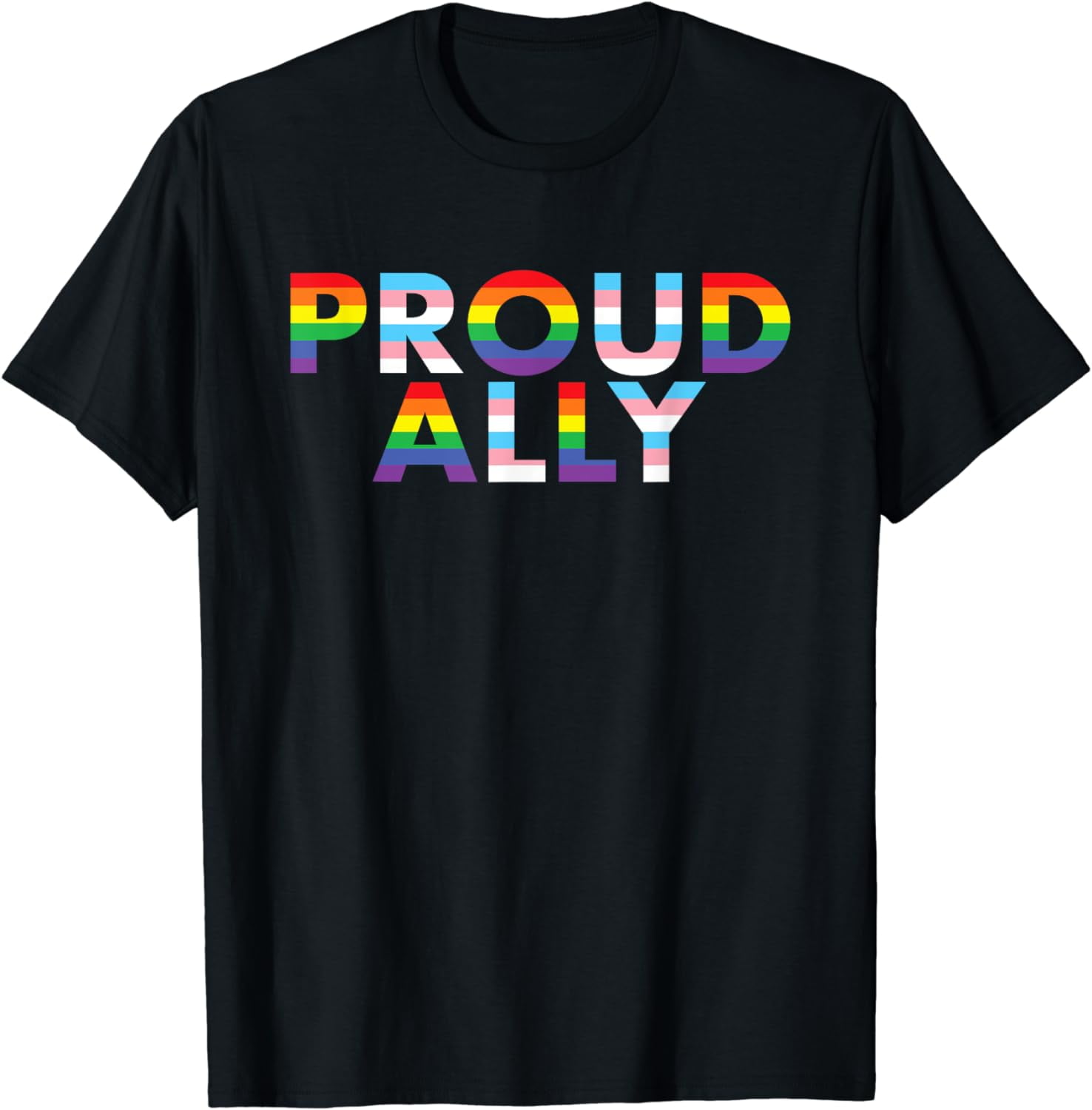 Proud Ally Trans Gay Lesbian Transgender Pride LGBTQ Support T-Shirt ...