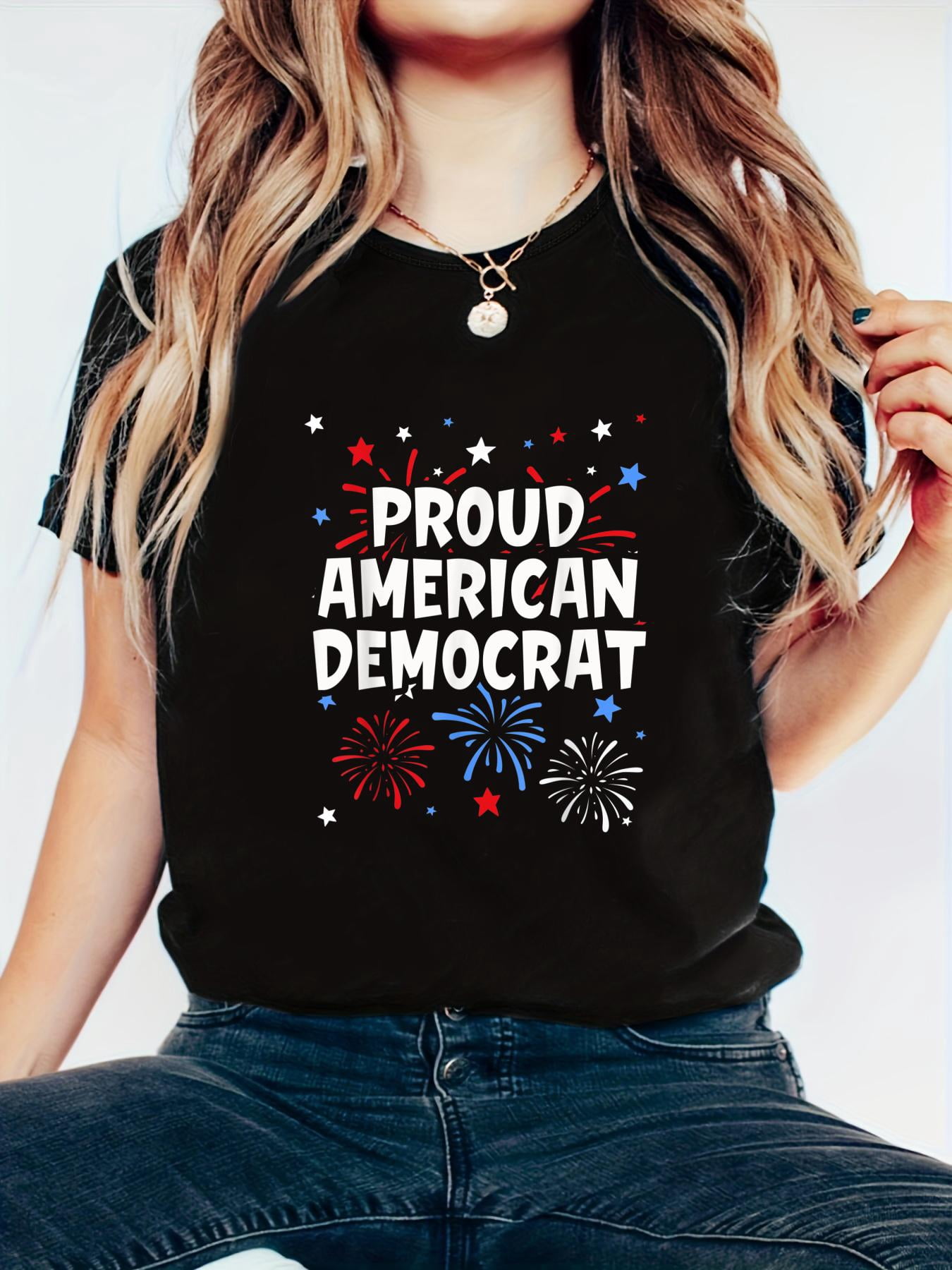 Proud American Democrat Matching Family Outfit T-Shirt for Women Men ...