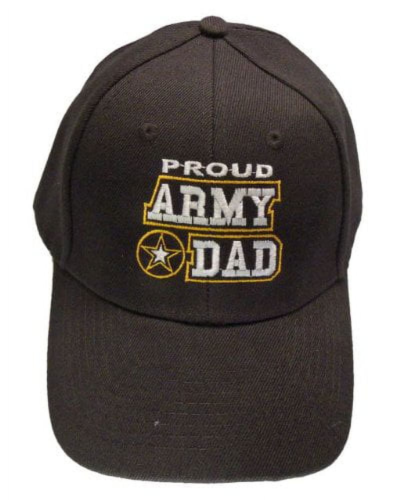 Proud Army Dad Baseball Cap Black Patriotic Mens U.S. Military Hat ...