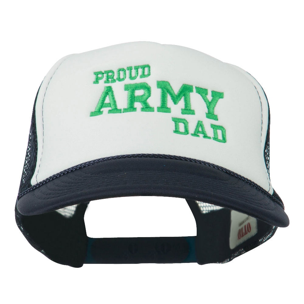 Proud Army Dad Embroidered Foam Mesh Cap - Navy White OSFM - Walmart.com