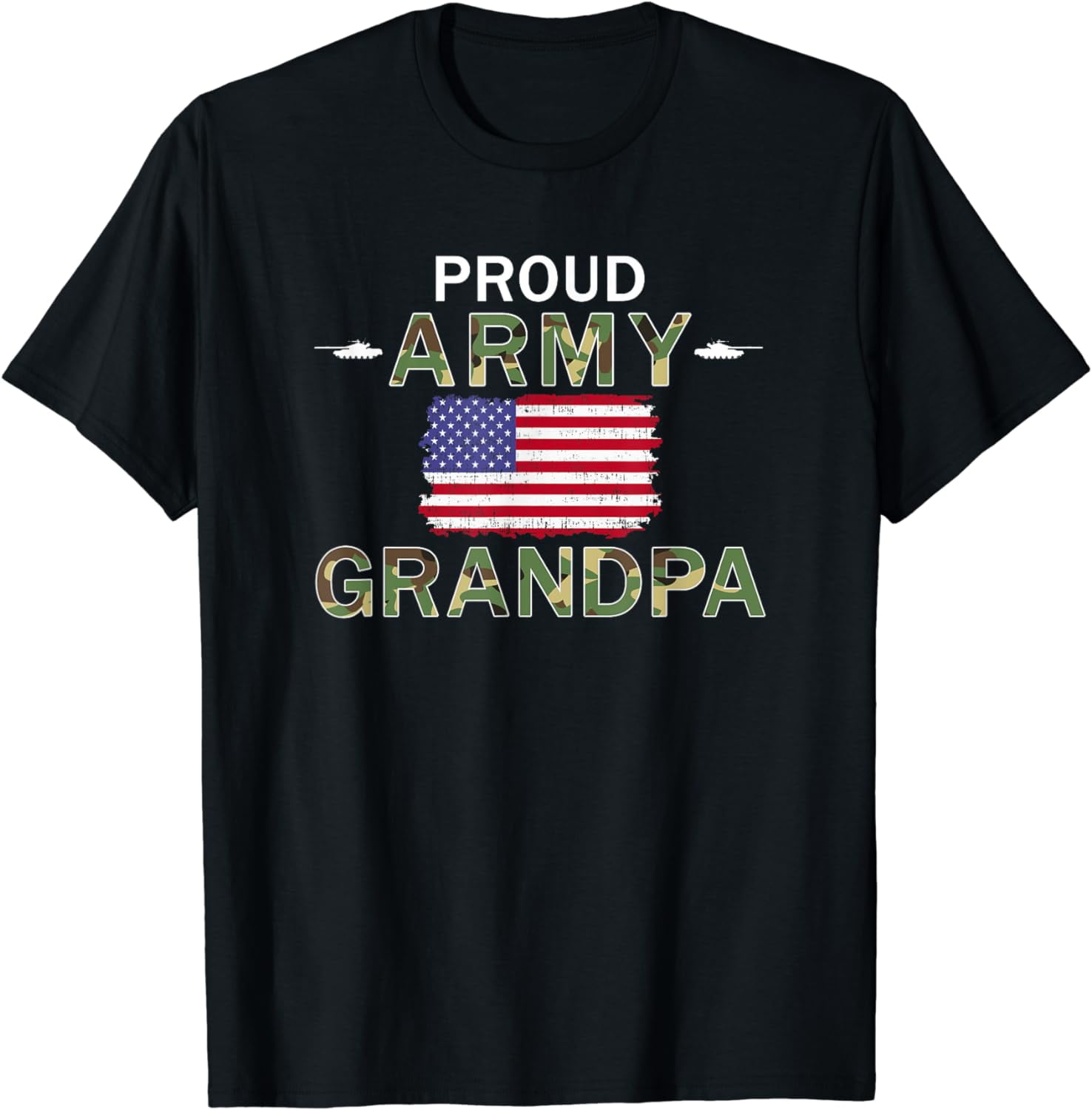Proud Army Grandpa Military Pride Camouflage Graphics Army T-Shirt ...