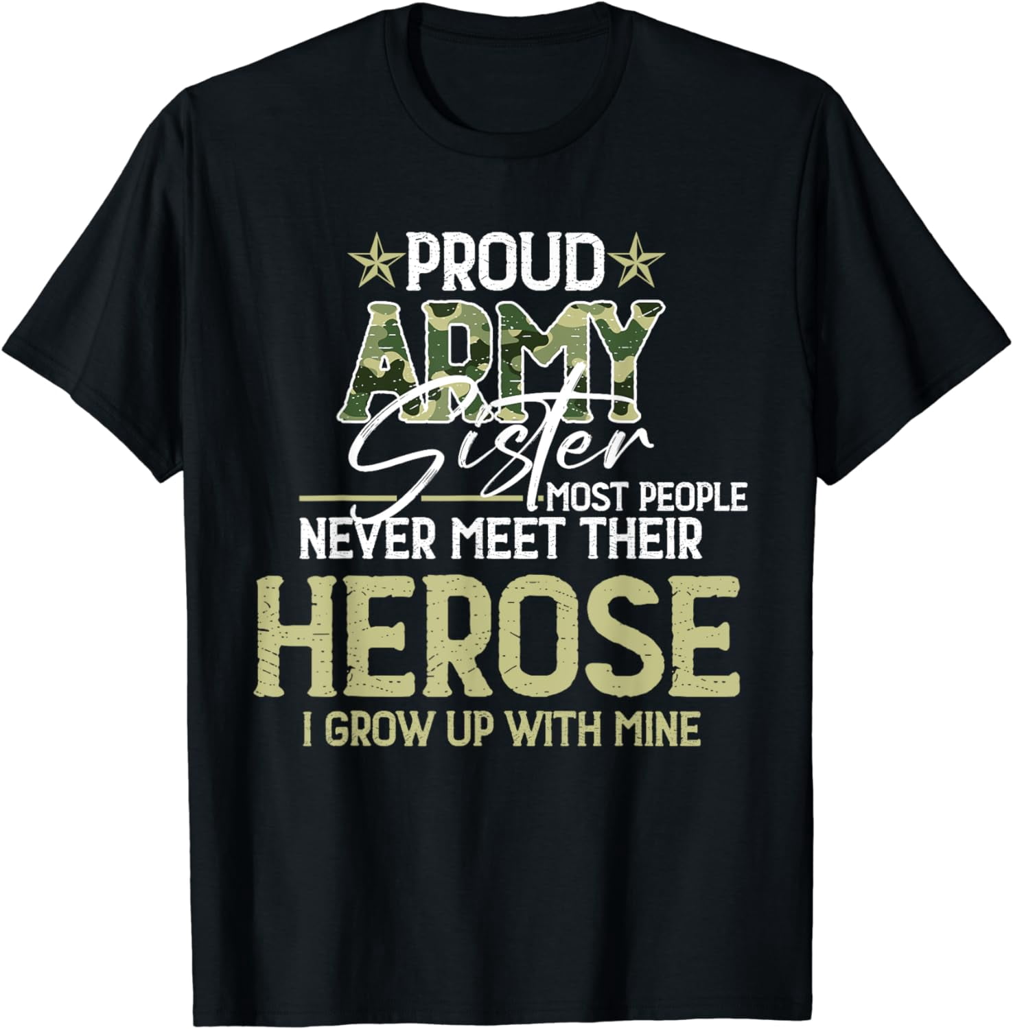Proud Army Sister Veteran American Family Army Brother T-Shirt ...