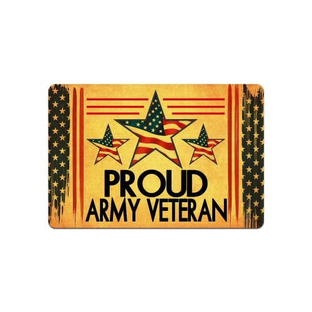 Proud Army Veteran Doormat 4Th of July Doormat Indoor Outdoor Entrance ...