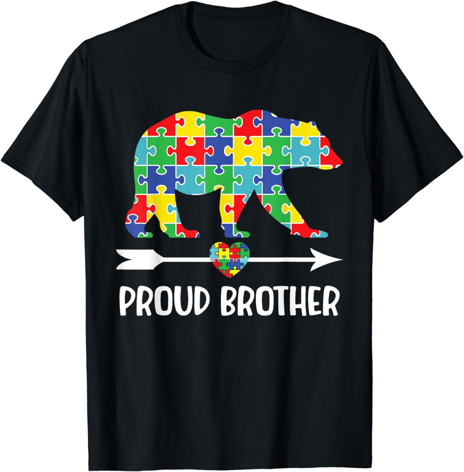 Proud Autism Brother Autism Warrior Brother Cotton T-Shirt - Walmart.com