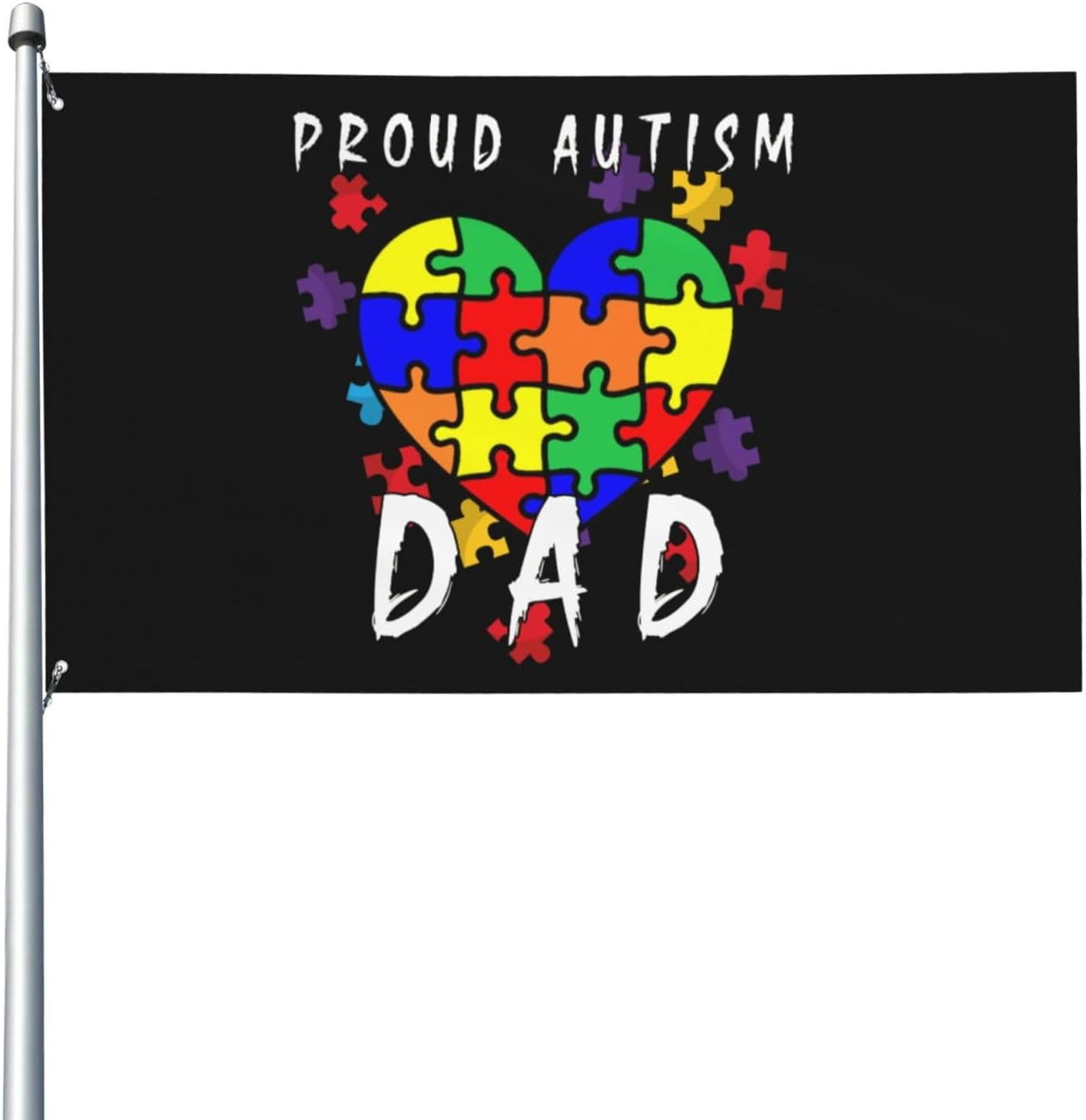 Proud Autism Dad Autism Awareness Gifts Flags Banner Flags Garden Flag ...