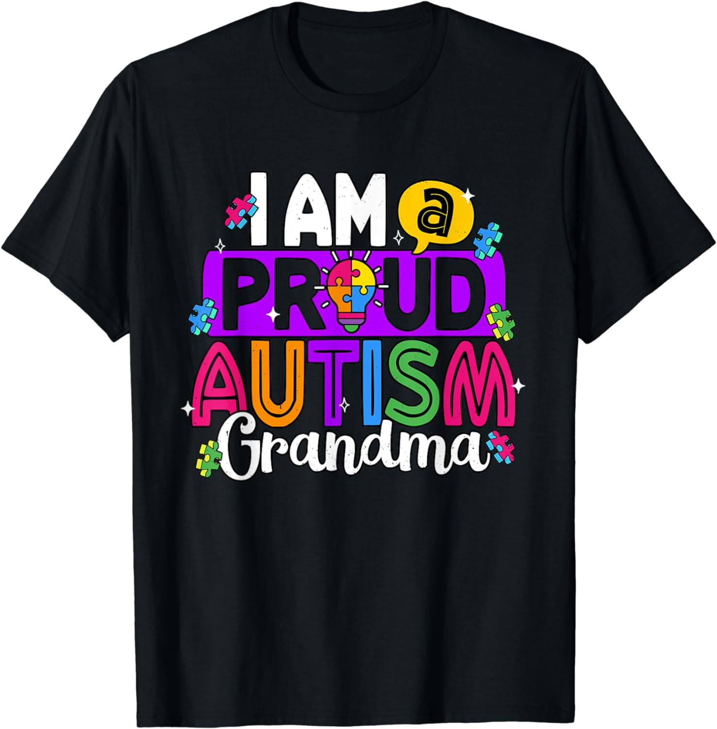 Proud Autism Grandma Autistic Kids Awareness Support T-Shirt - Walmart.com